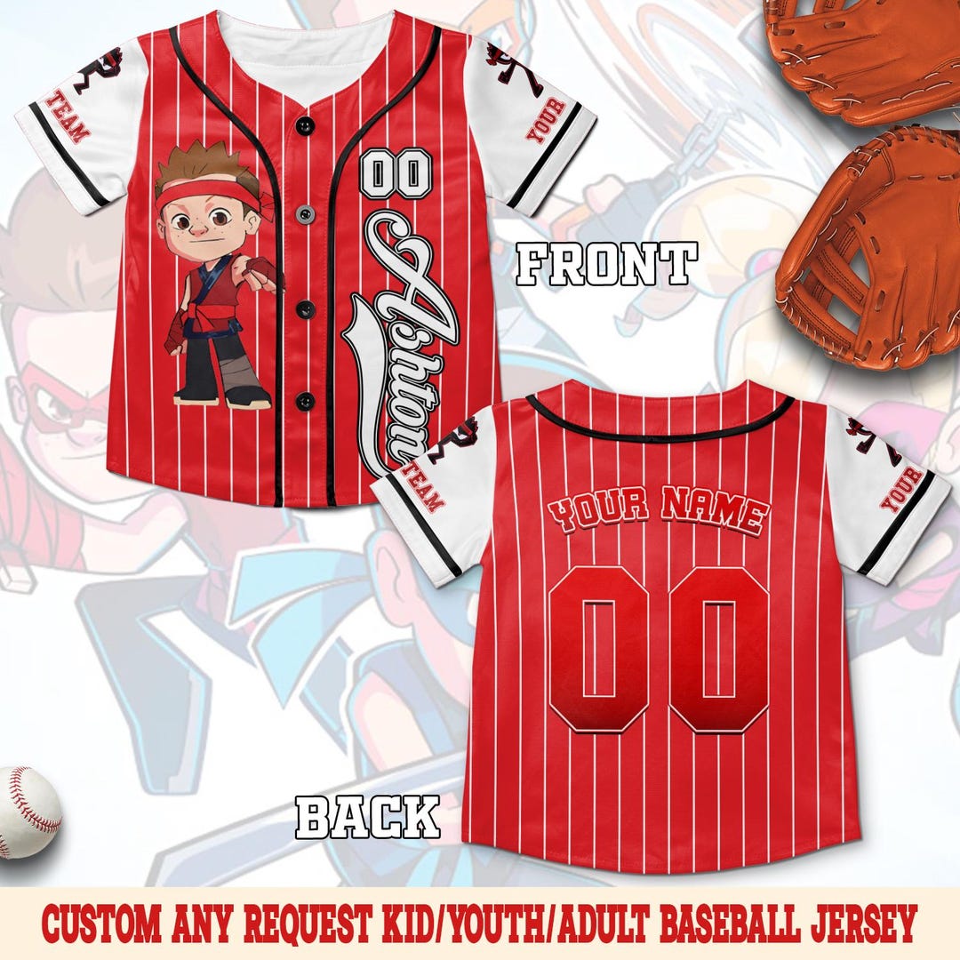 Custom Ashton Ninja Kidz Baseball Jersey, Personalized Ninja Kidz ...