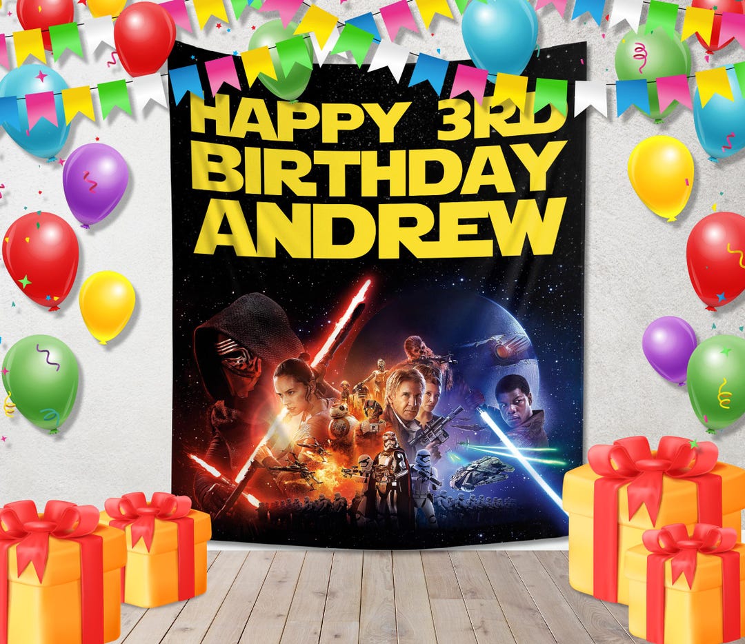 Custom Star Wars Birthday Banner, Star Wars Birthday Backdrop, Custom ...