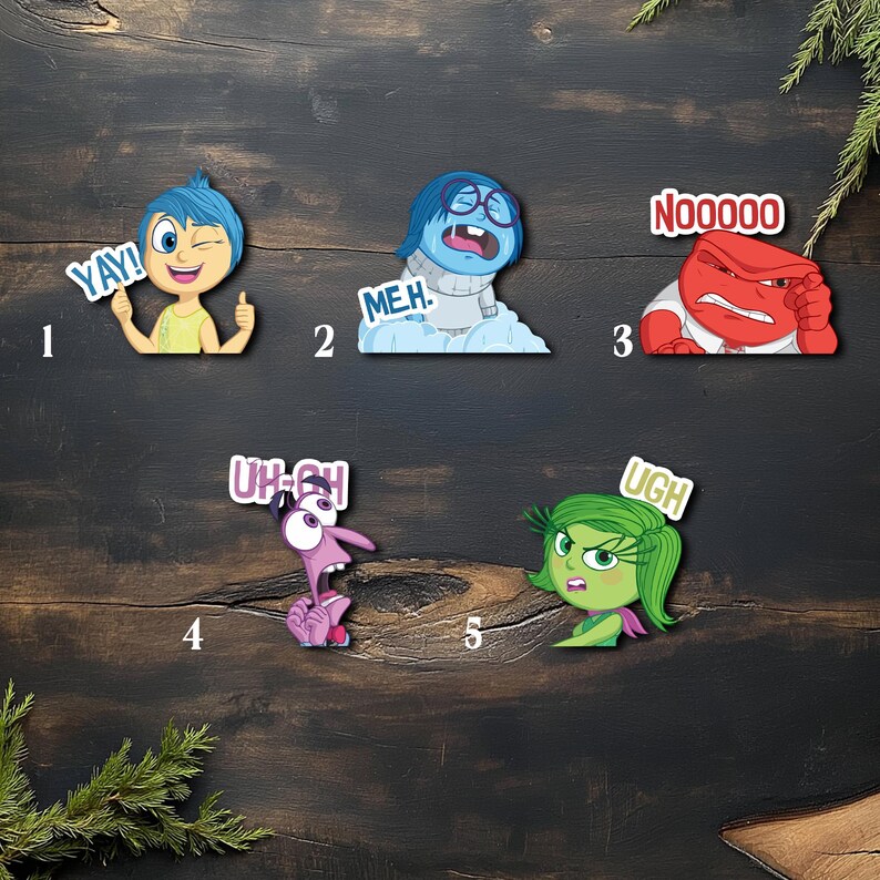 Inside Out 2 Movie Peeker Peeking Car Window Decals - Bumper Waterproof ...