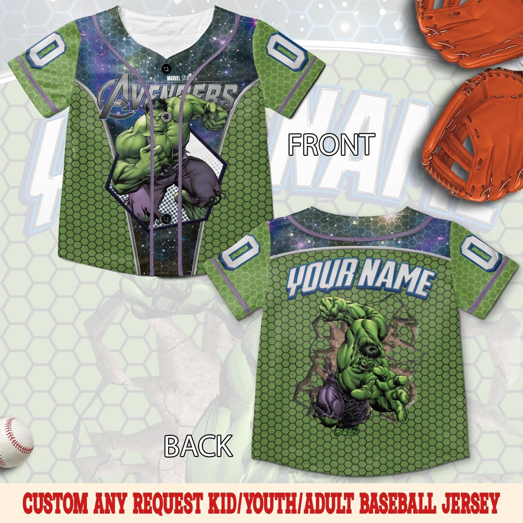 Custom Marvel Hulk Collection Baseball Jersey/hulk Superhero Jersey ...