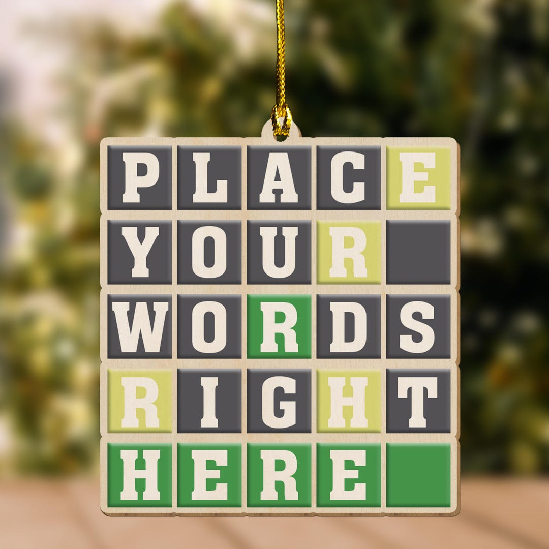 Personalized Wordle Ornament 2025, Custom Christmas Ornament, Funny ...