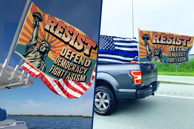 Resistance Nope to Fascism Protest House Flag, Anti-trump Protest Flag ...