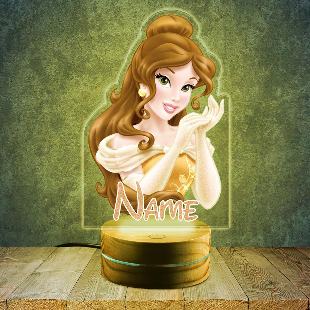 Personalized Disney Princess Night Light/beauty and the Beast Themed ...