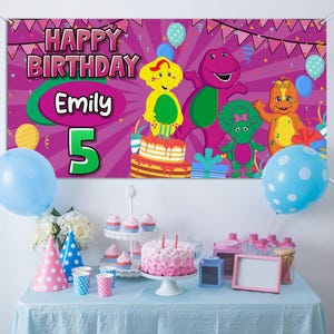 Barney Party Supplies, Printable Barney Backdrop, Barney Party, Barney ...