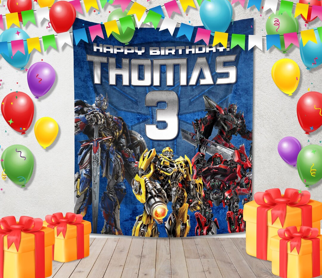 Transformers Birthday Party Banner, Transformers Birthday Backdrop ...