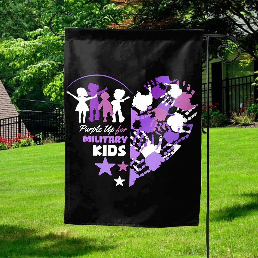 Purple up Military Garden Flag, Purple up for Military Child, Month of ...