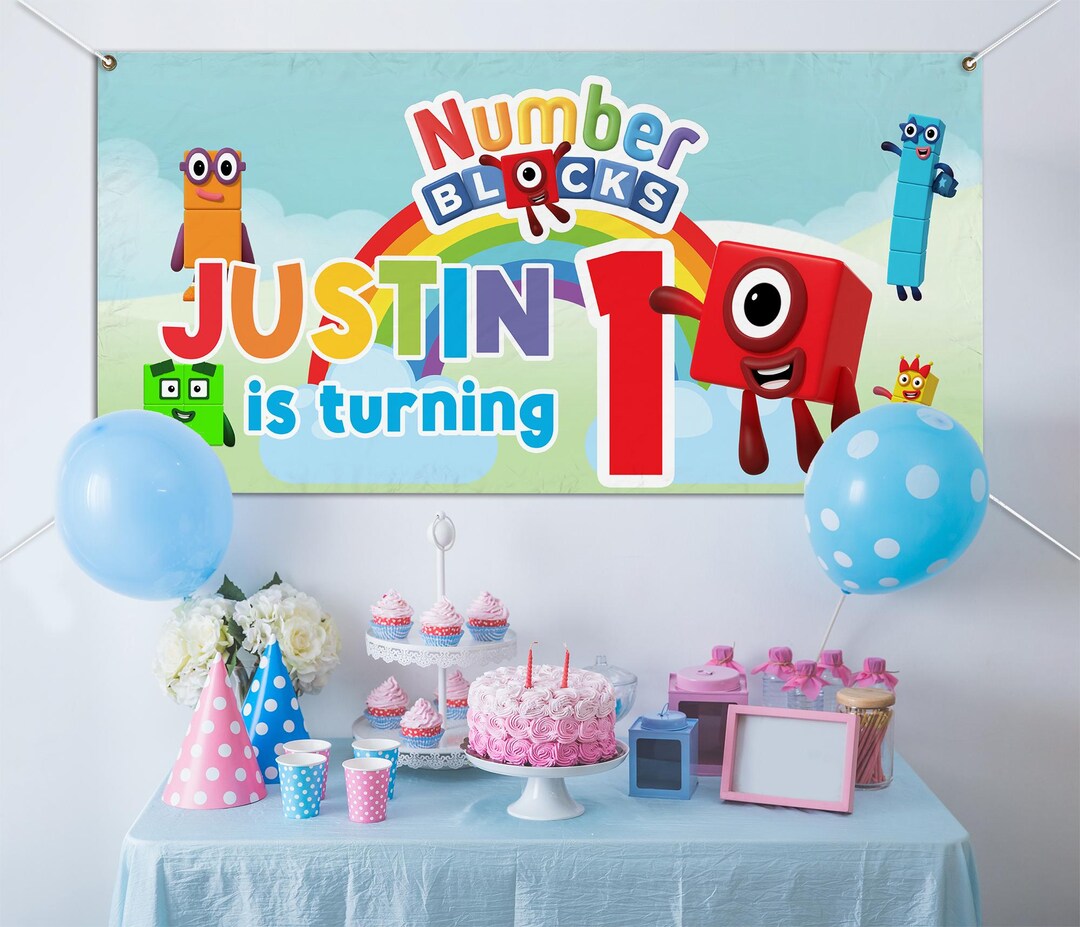 Numberblocks Birthday Backdrop/numberblocks Birthday Banner ...