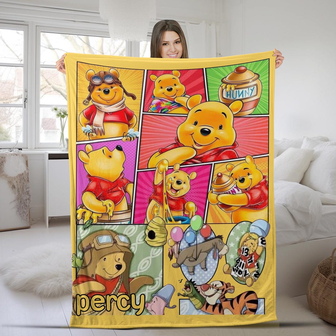 Custom Winnie the Pooh Blanket, Pooh Eeyore Tigger Blanket, Eeyore ...