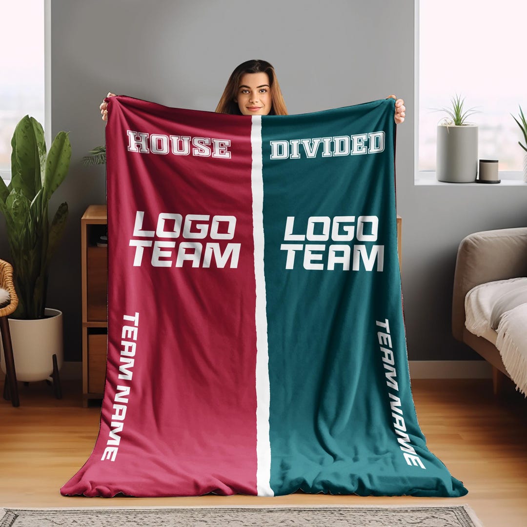Custom House Divided Blanket/house Divided Baseball/basketball Team ...