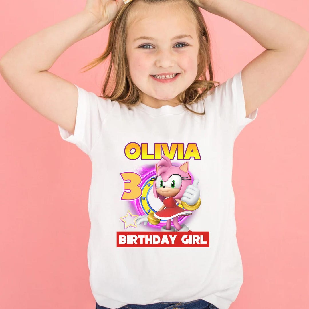 Personalized Sonic Amy Rose Birthday Shirt/sonic Amy Birthday Boy Shirt ...