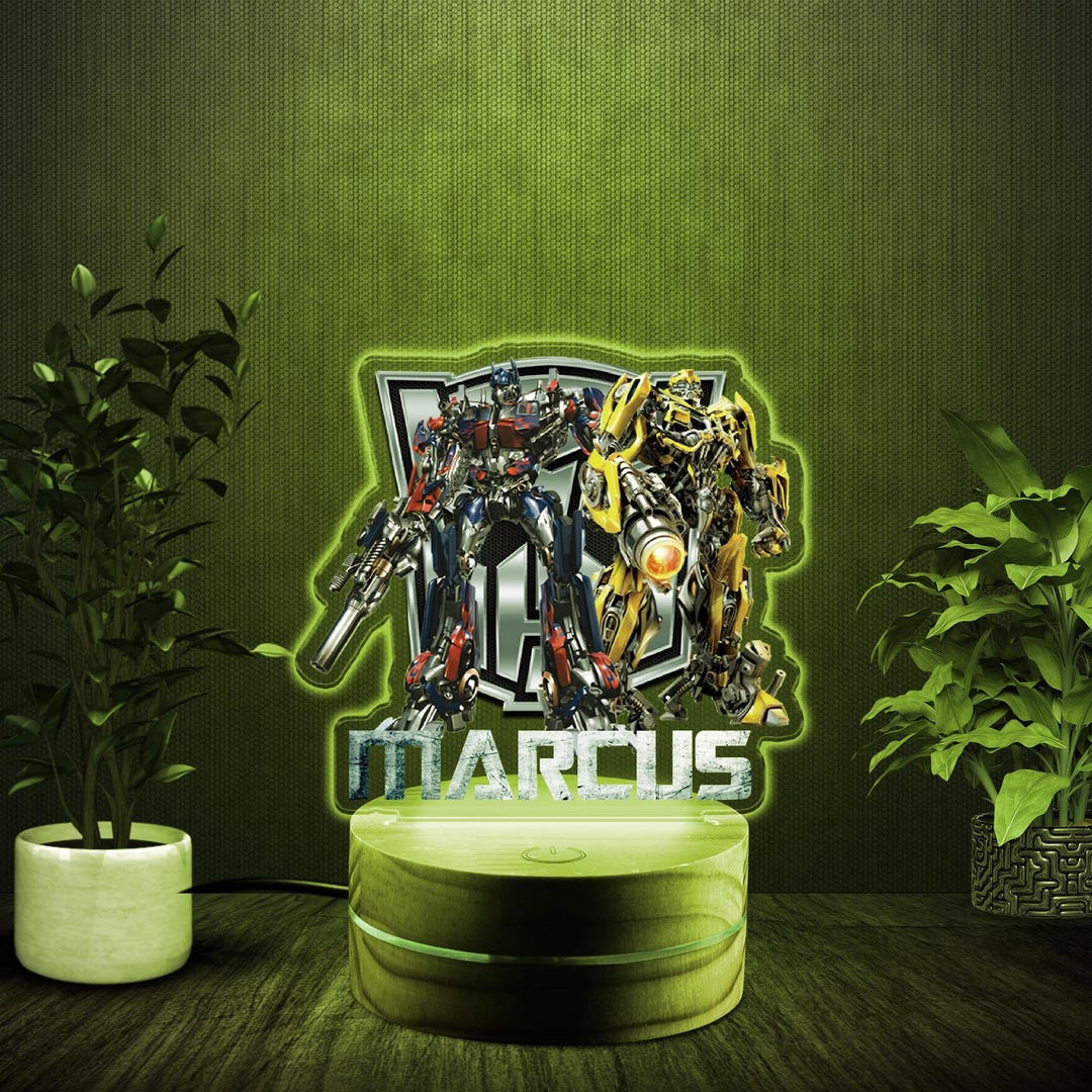 Personalised Optimus Prime Transformer Night Light, Birthday Gift Room ...