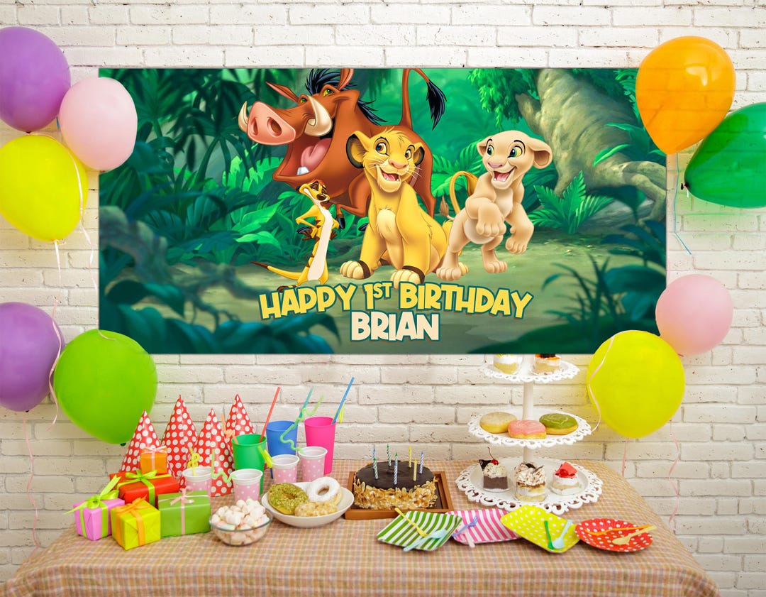 Simba Birthday Banner,simba Birthday Backdrop,personalized Birthday ...