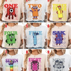 Numberblocks Characters Shirt, Numberblocks Family Matching Shirt ...