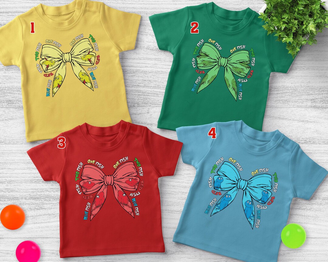 One Fish Two Fish Group Shirts/one Fish Two Fish Blue Fish Red Fish ...