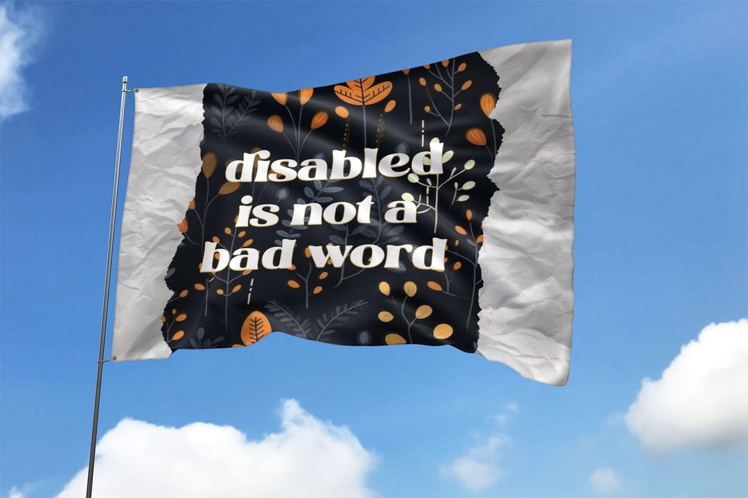 Disabled is Not A Bad Word House Flag, Disability Pride Flag ...