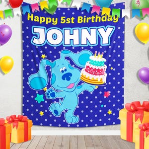 Blue's Clues Birthday Banner, Blues Clues Backdrop Birthday Party, Blues Clues Party Supplies ...