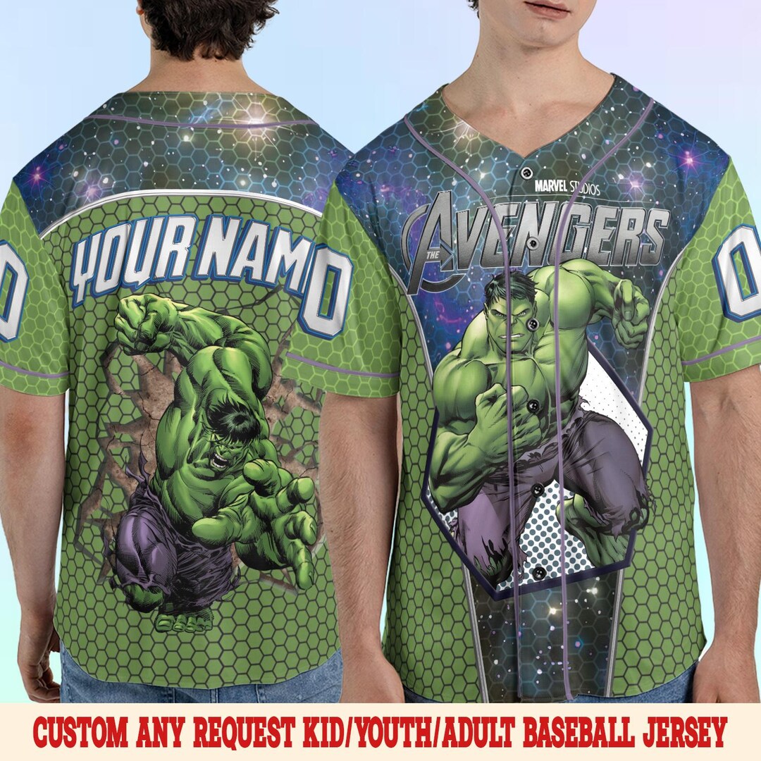 Custom Marvel Hulk Collection Baseball Jersey/hulk Superhero Jersey ...