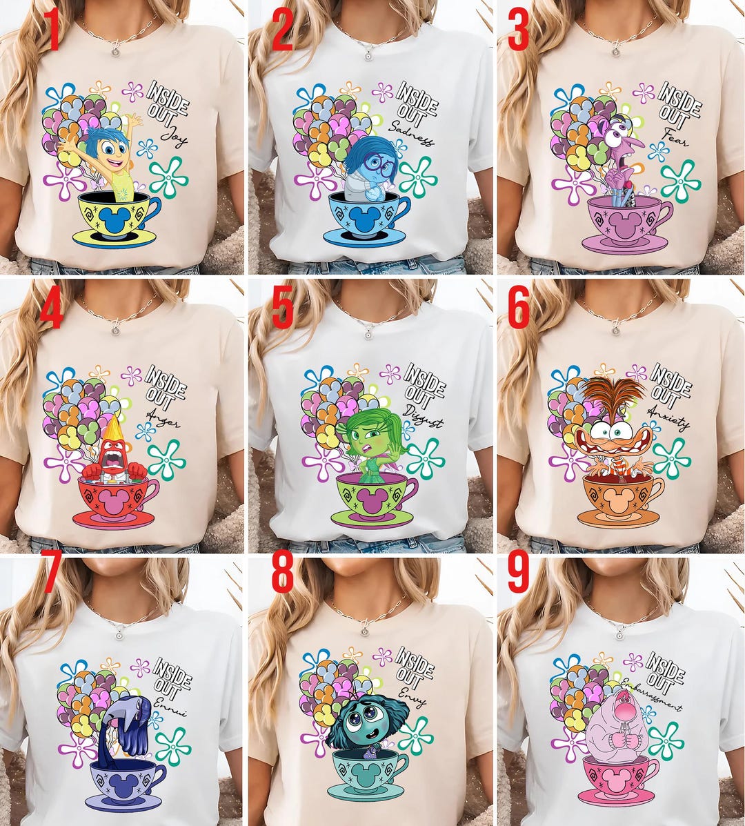 Inside Out Characters Shirts, Inside Out 2 Cup Shirt, Inside Out Group ...