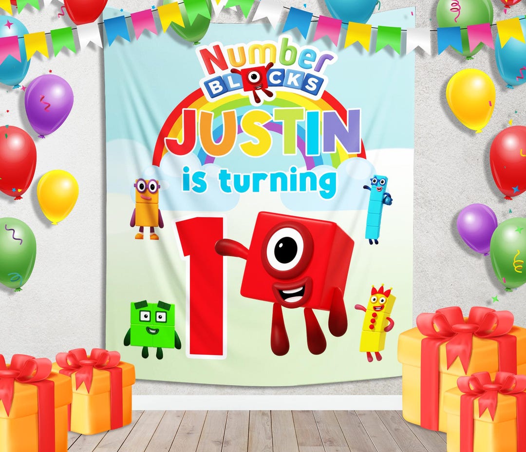 Numberblocks Birthday Backdrop/numberblocks Birthday Banner ...