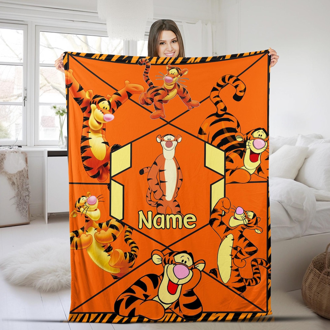 Personalized Tigger Blanket Winnie the Pooh Tigger Blanket Pooh Bear ...