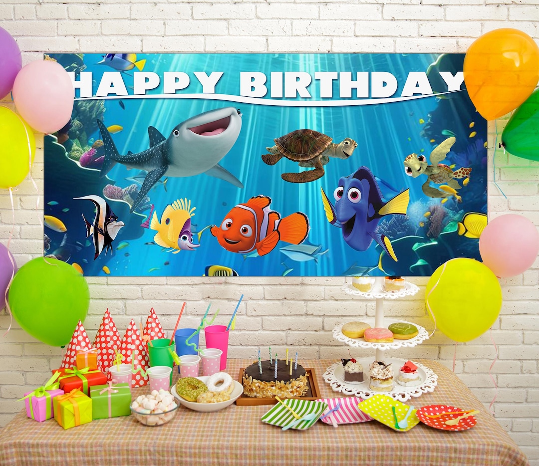Custom Finding Nemo Birthday Backdrop, Finding Nemo Birthday Party ...