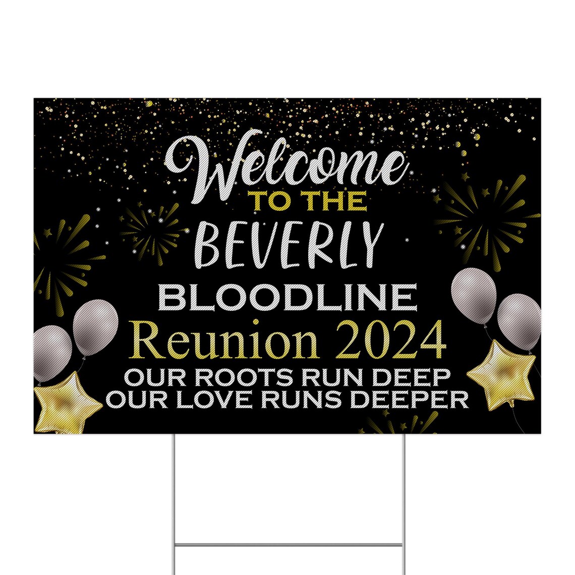 Custom Family Reunion Yard Sign With H Stake, Any Color, Any Text ...