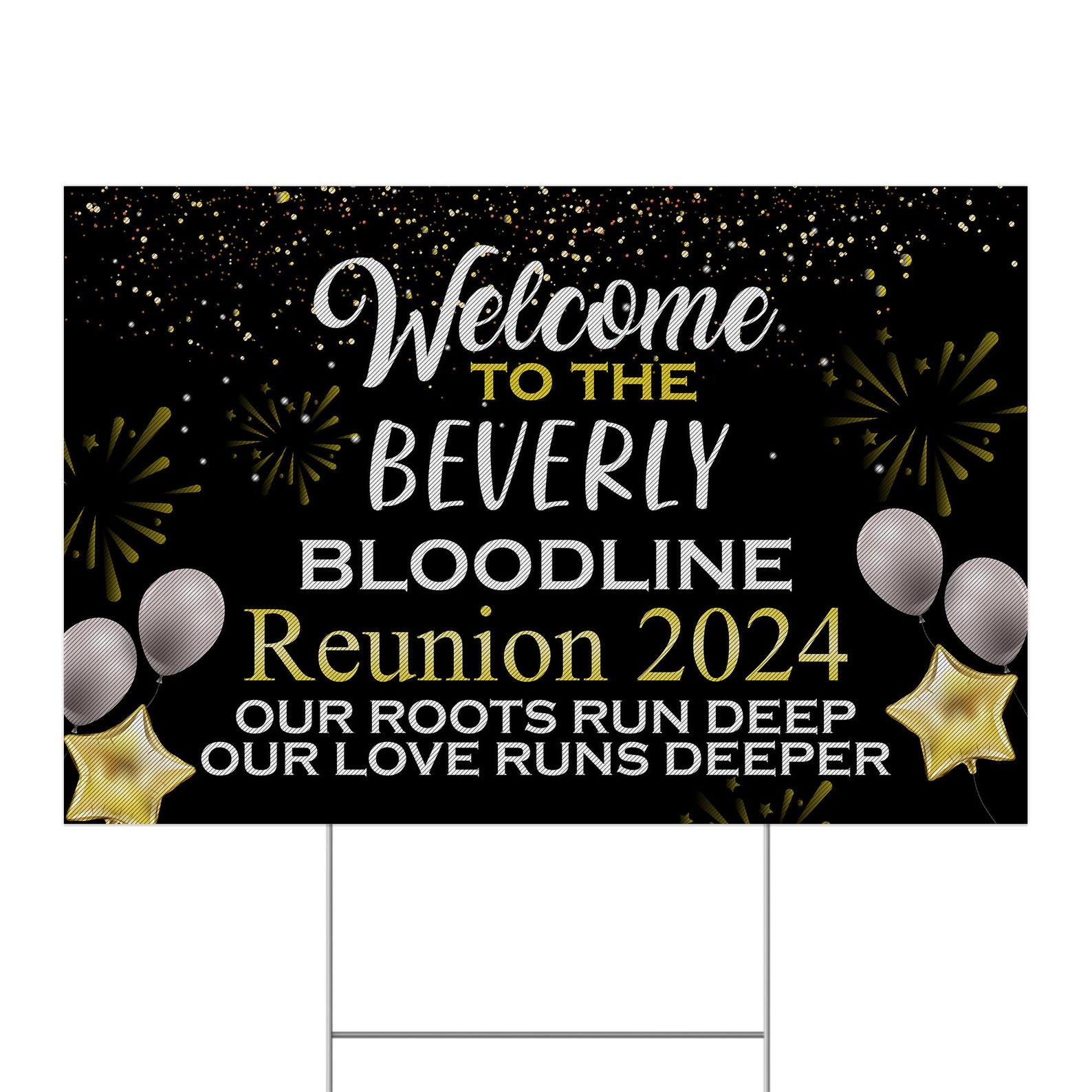 Custom Family Reunion Yard Sign With H Stake, Any Color, Any Text ...