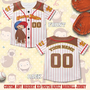 Curious George Birthday Baseball Jersey/curious George Baseball Shirt ...