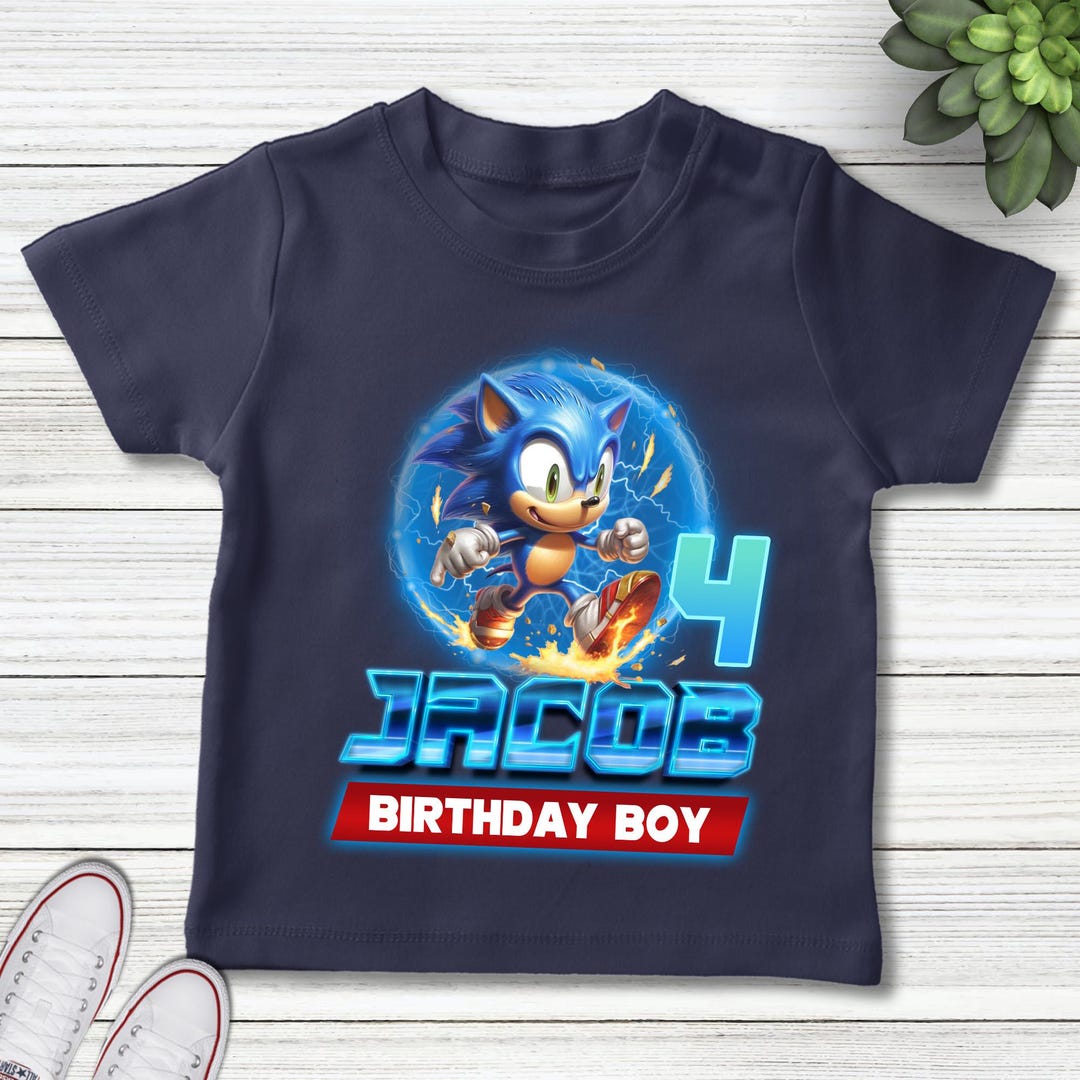 Personalized Sonic Birthday Shirt, Custom Sonic Shirt, Sonic Hedgehog ...