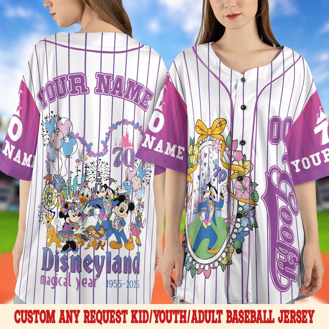 Goofy Celebration 1955-2025 Baseball Jersey, Mickey and Friends ...