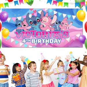 Lilo and Stitch Family Birthday Backdrop/lilo and Stitch Birthday ...