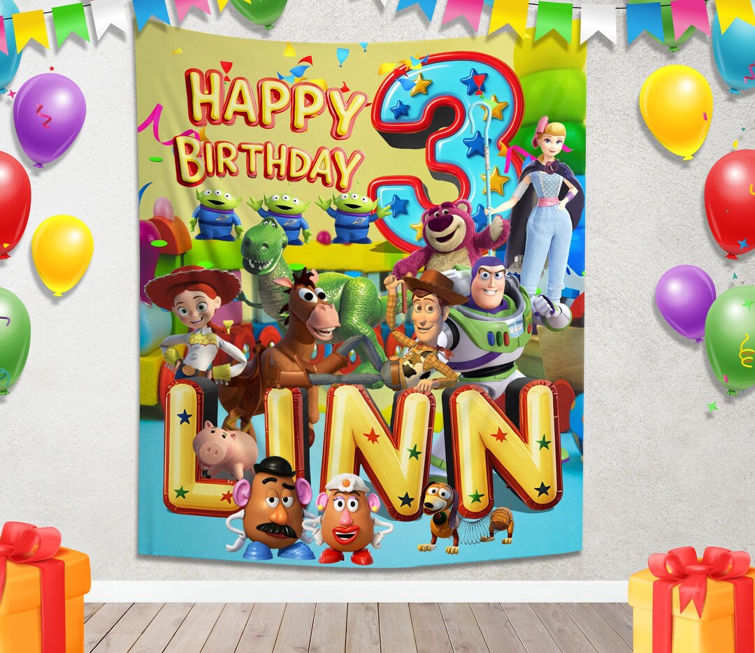 Toy Story Birthday Backdrop/toy Story Birthday Banner/custom Toy Story ...