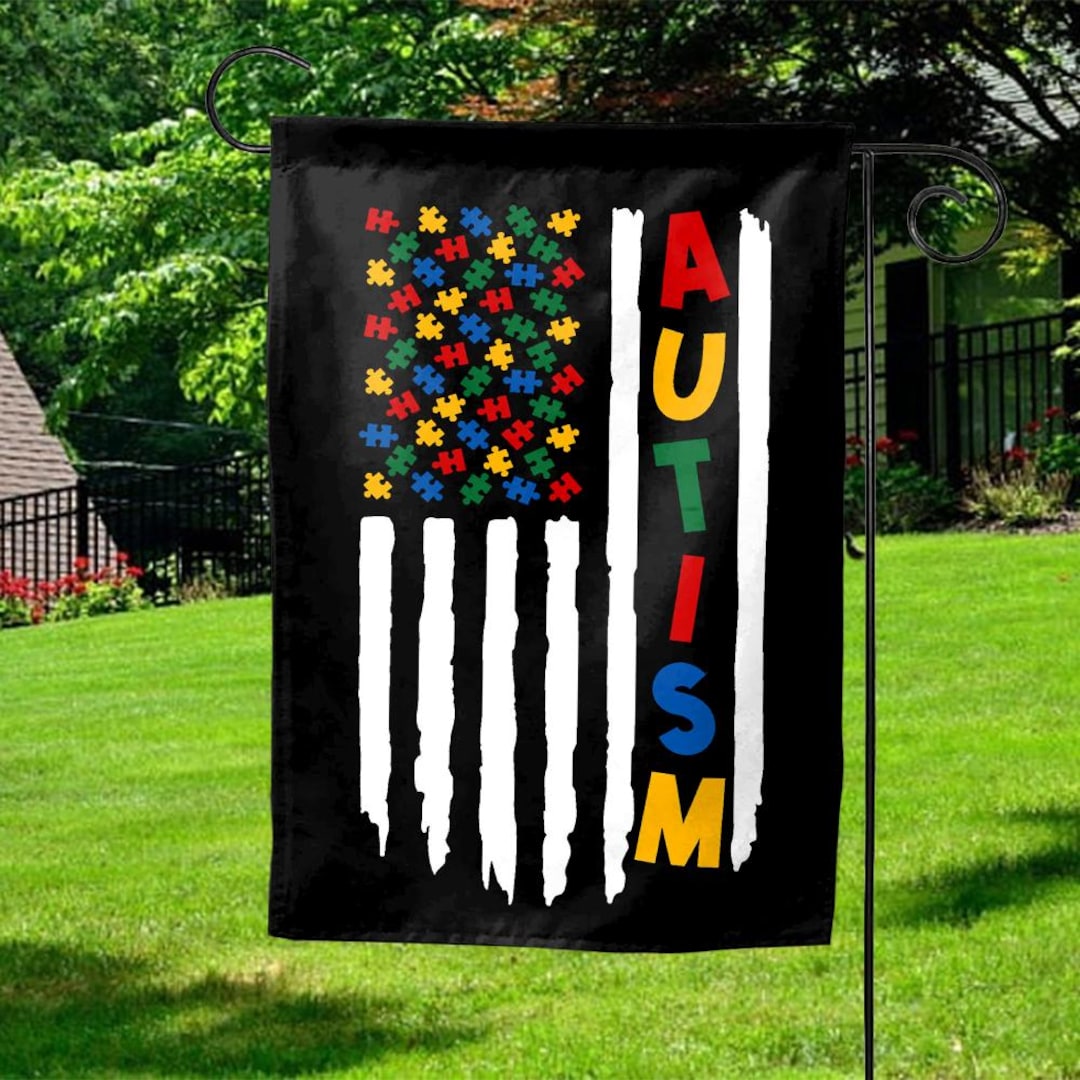 Autism American Flag, Autism Awareness, Autism Flag, Autism Support ...