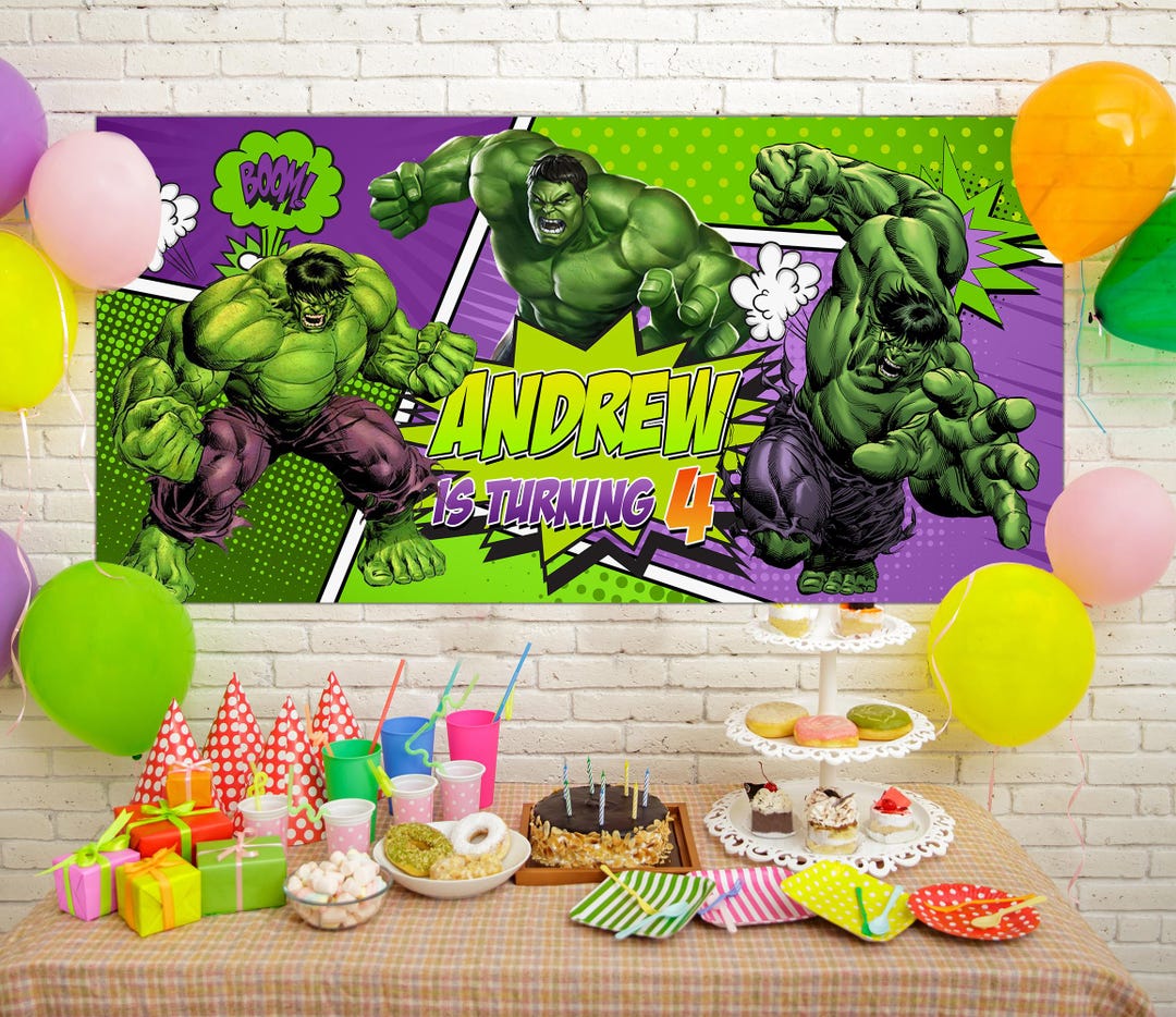 Hulk Birthday Backdrop/hulk Backdrop/the Hulk Birthday Party/hulk Party ...
