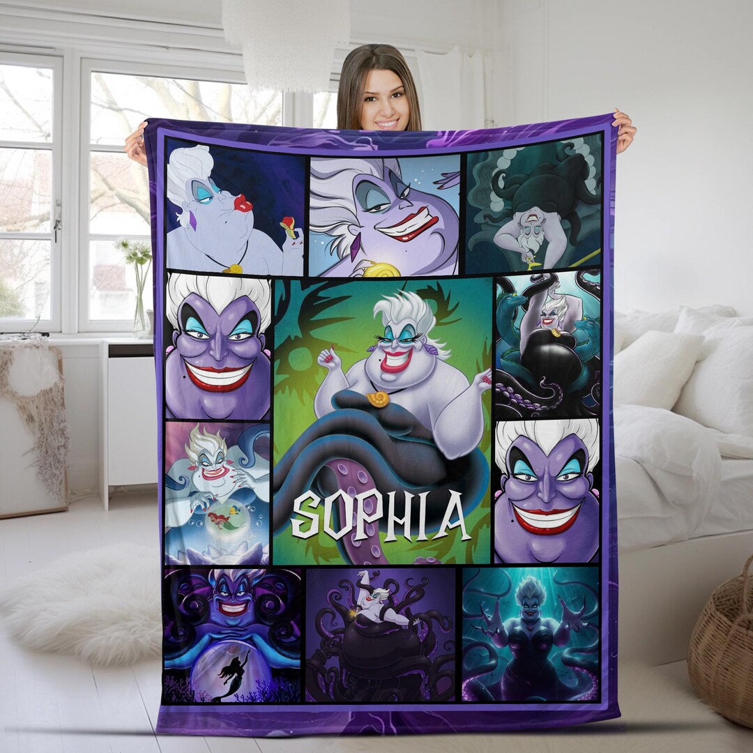 Disney Ursula the Little Mermaid Fleece Blanket, Custom Ariel Disney ...