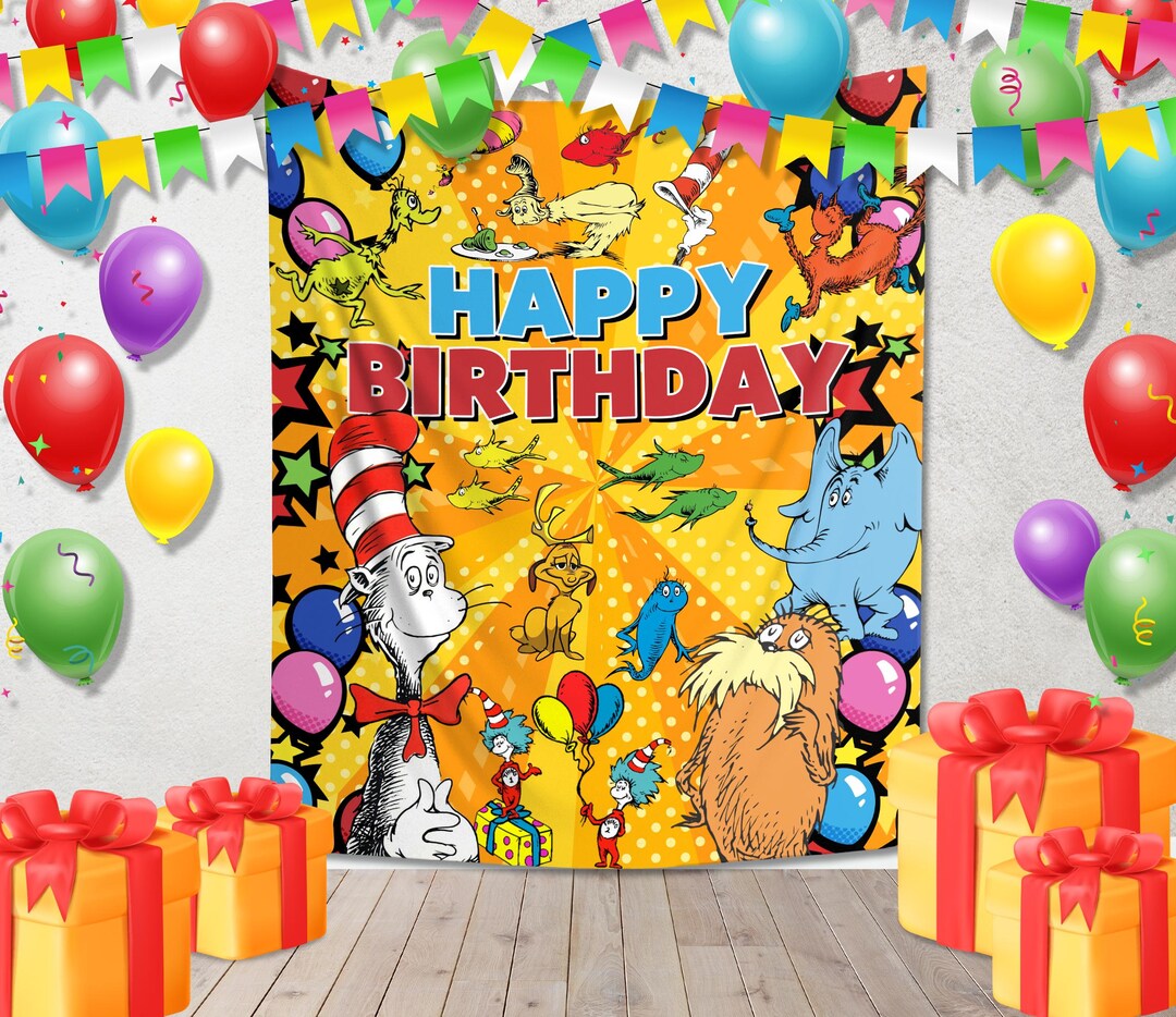 Thing 1 Thing 2 Birthday Banner, Kids Birthday Banner, Thing 1 Thing 2 ...