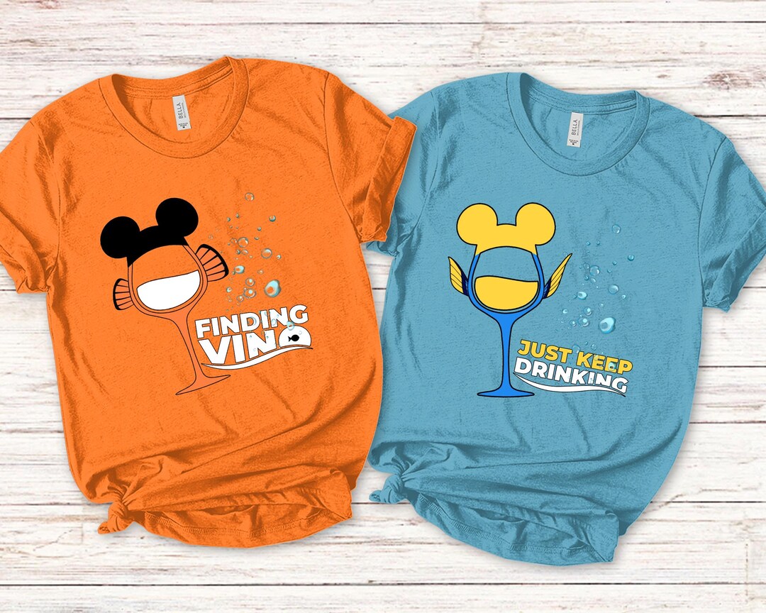 Finding Nemo Couple Matching Shirt, Dory Just Keep Drinking T-shirt ...