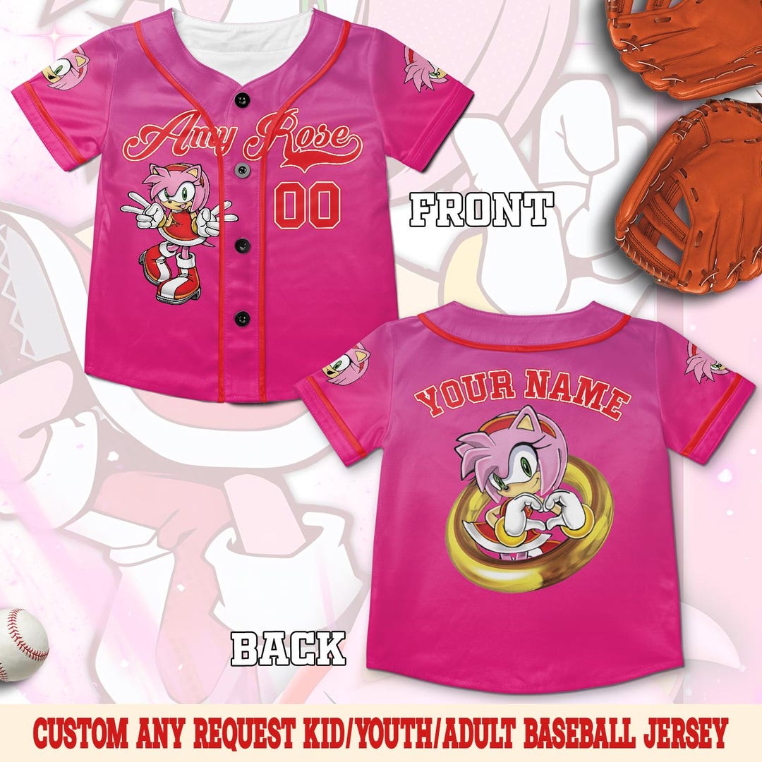 Custom Sonic Amy Rose Baseball Jersey, Personalized Sonic Amy Rose ...