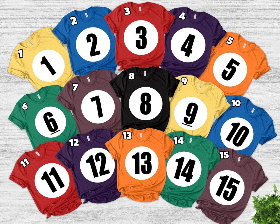 Billiard Ball Costume Group Matching Shirt/pool Ball Costume Shirt ...