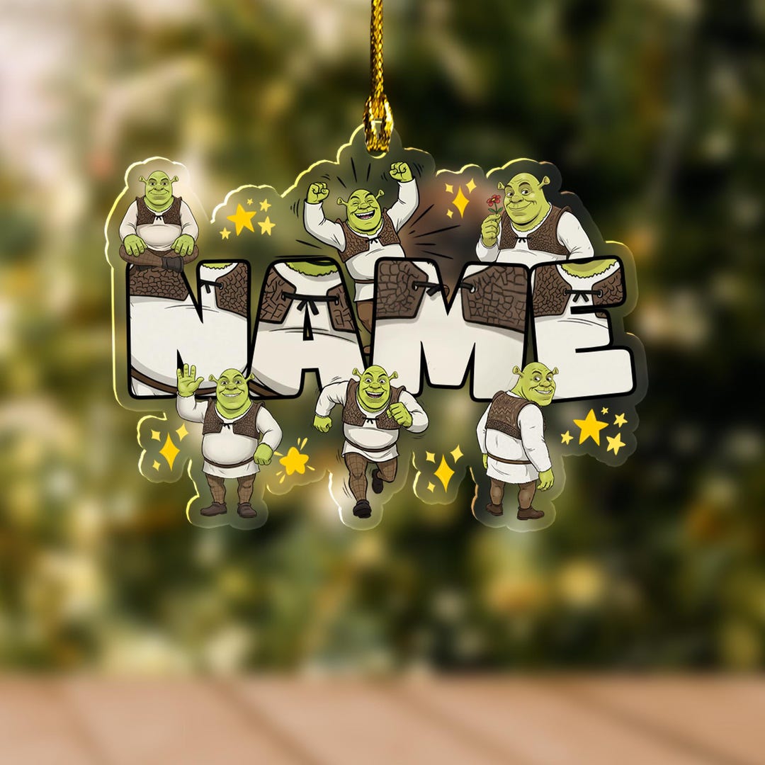 Personalized Shrek Ornament, Shrek Acrylic Christmas Ornament, Kids ...