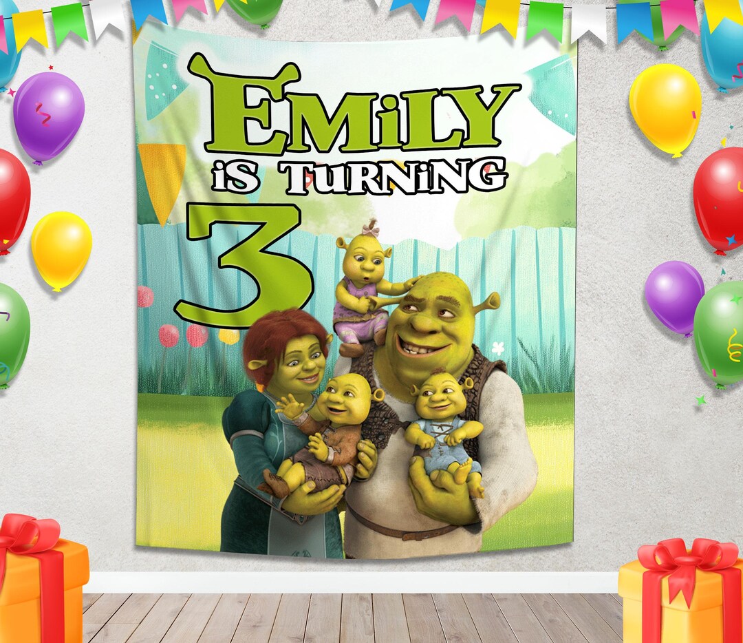 Shrek Family Birthday Backdrop/shrek Birthday Banner/shrek Backdrop ...