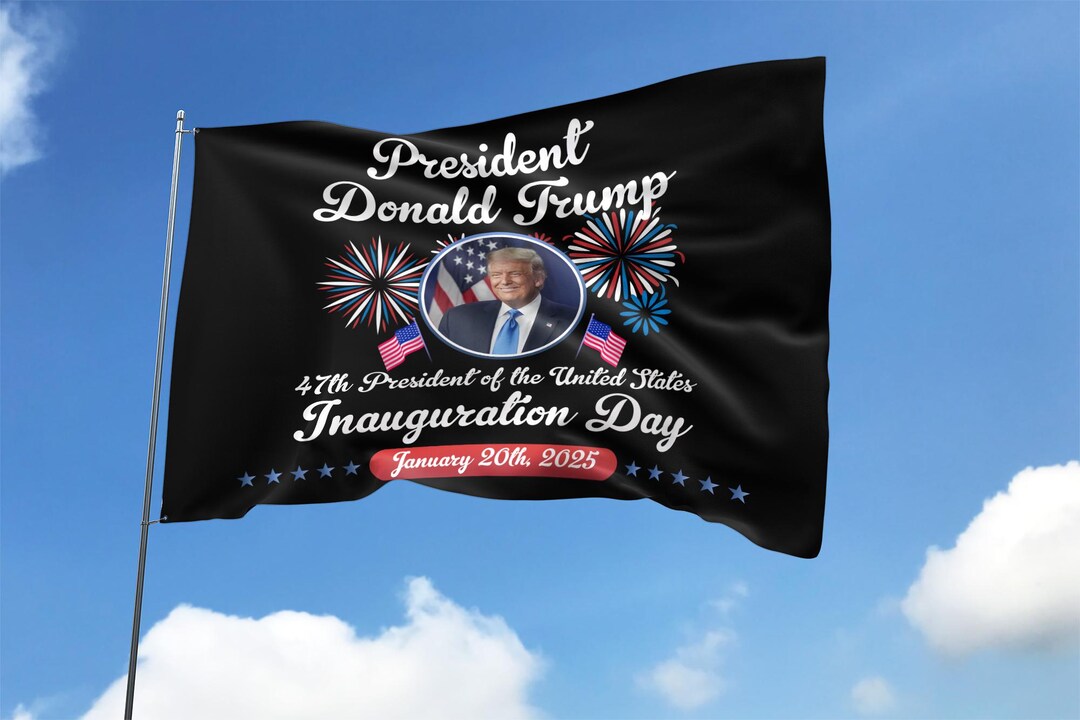Donald Trump Inauguration Day 2025 House Flag, 47th US President ...