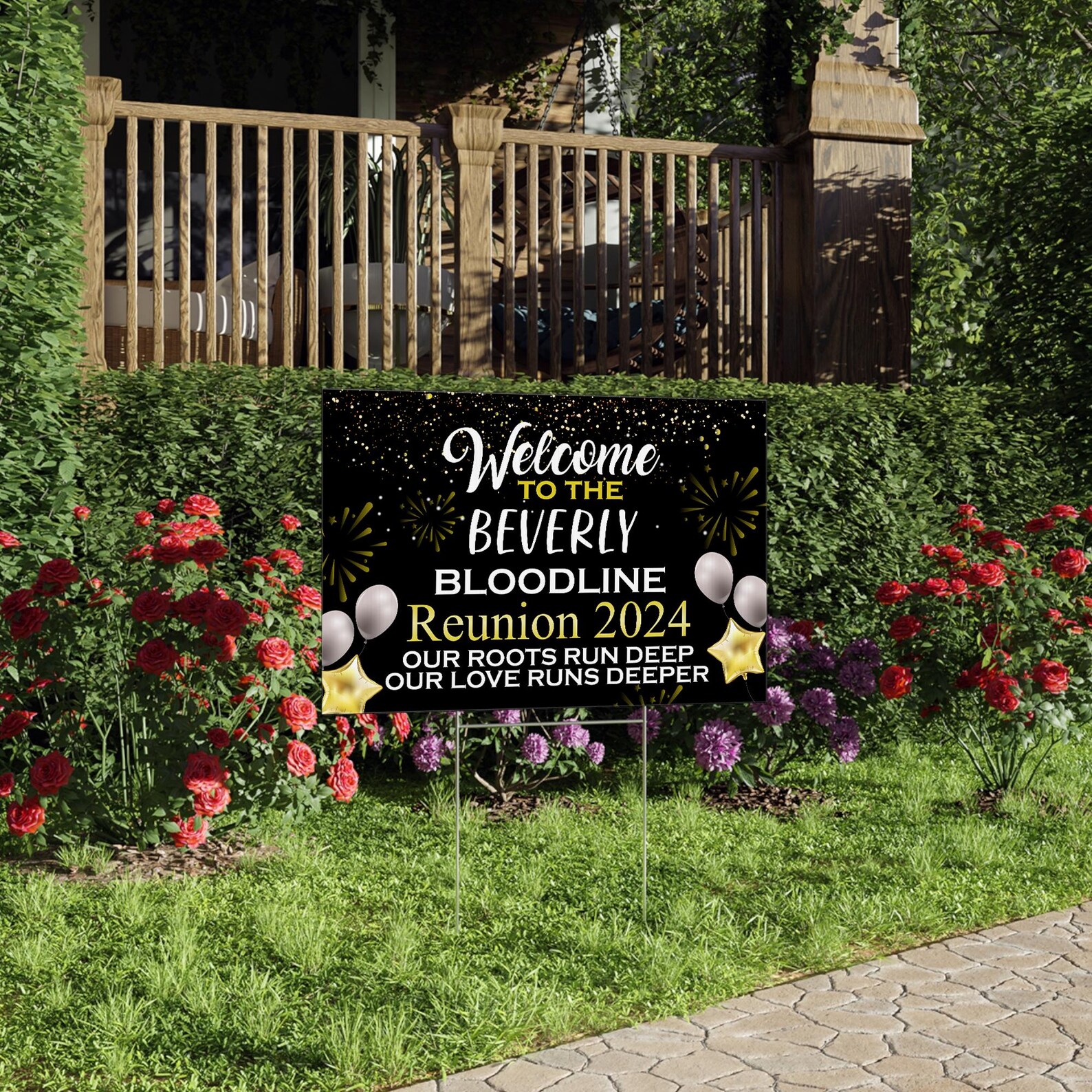 Custom Family Reunion Yard Sign With H Stake, Any Color, Any Text ...
