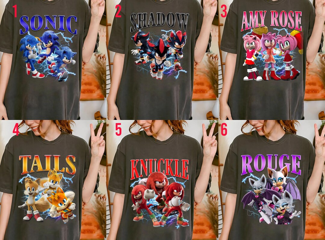Custom Sonic the Hedgehog 3 Bootleg Shirt, Sonic Birthday Group Shirt ...