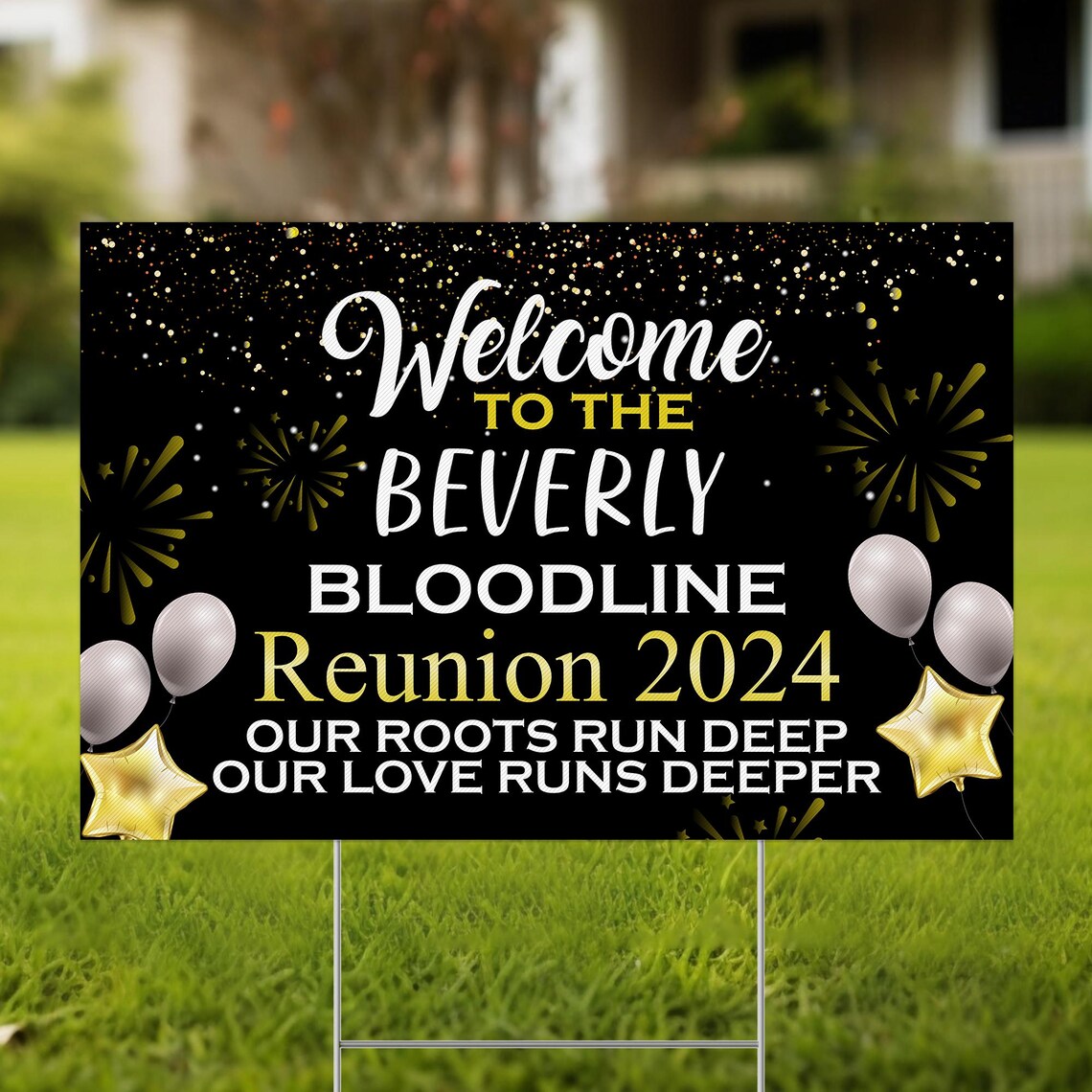 Custom Family Reunion Yard Sign With H Stake, Any Color, Any Text ...