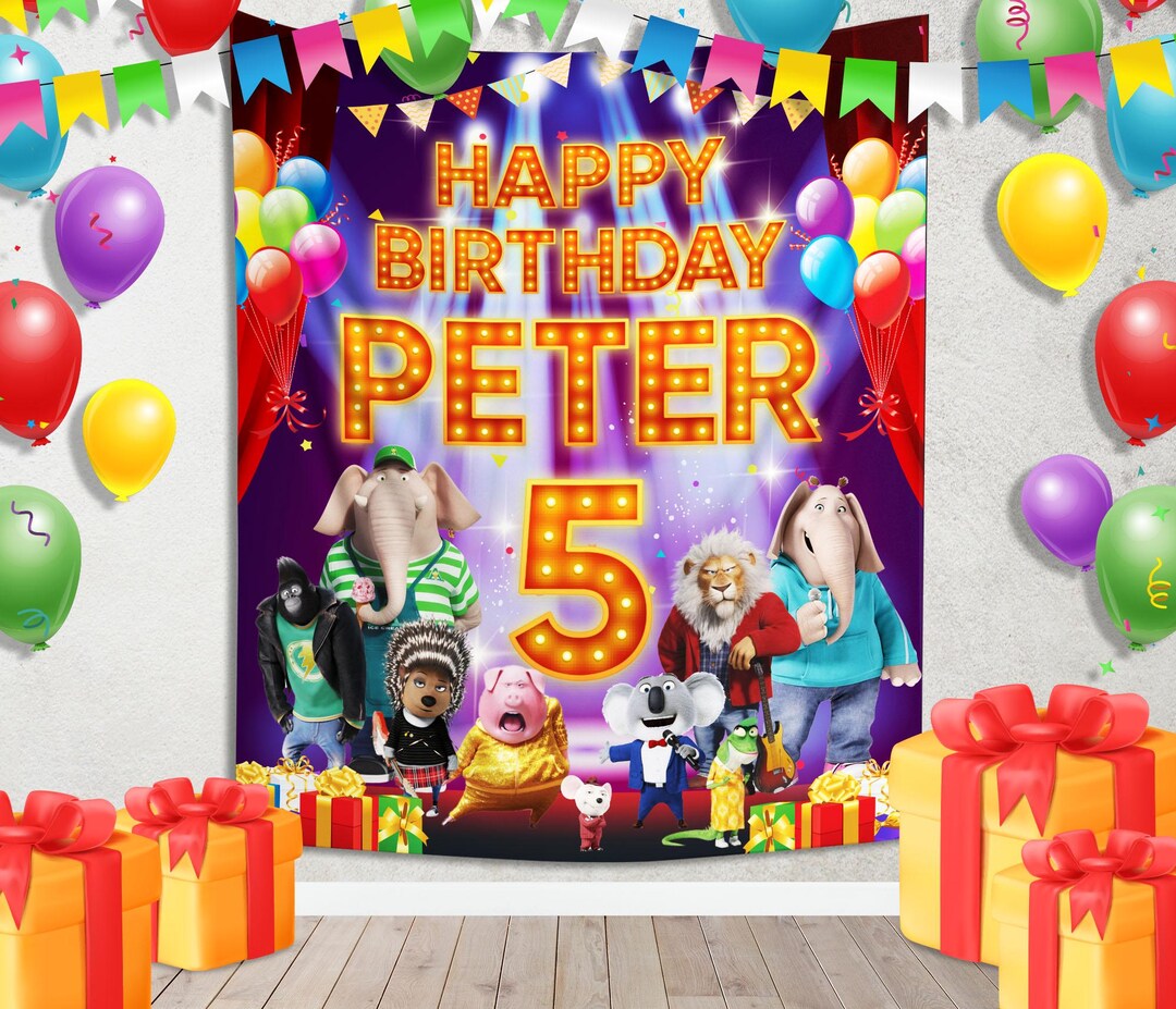 Sing Pig 2 Birthday Party Backdrop/sing 2 Birthday Banner/custom Sing ...