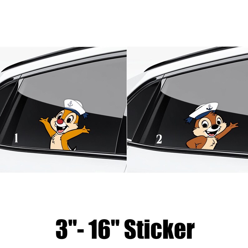 Chip and Dale Peeker Peeking Car Window Decals - Bumper Vinyl Stickers ...