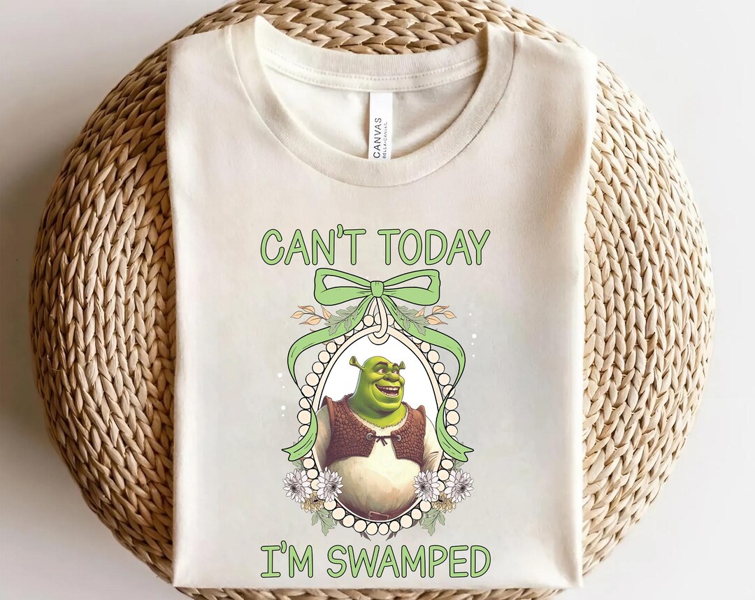 Shrek Bow Floral Shirt, Can't Today I'm Swamped Shrek Funny Trending ...