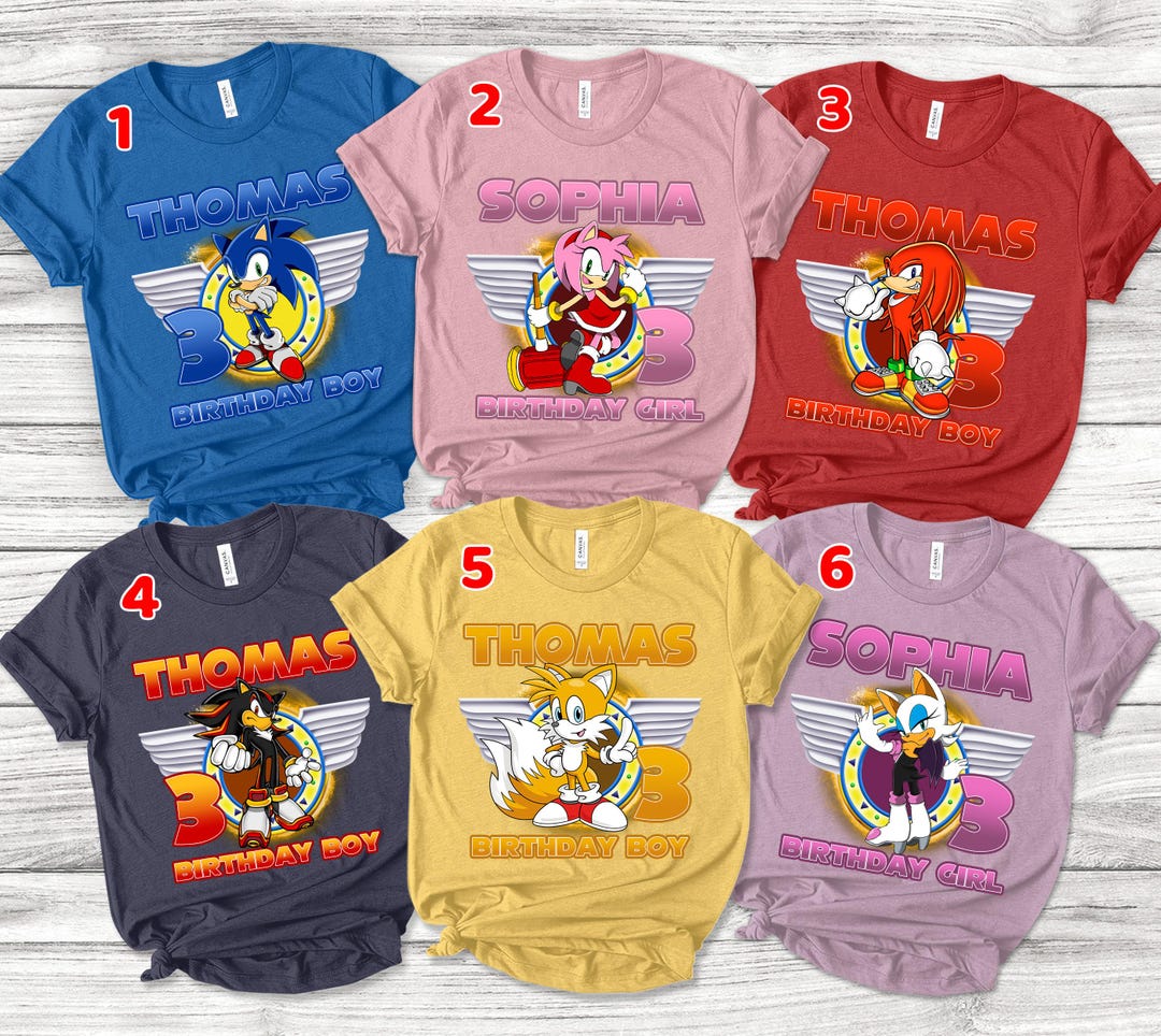 Sonic the Hedgehog Shirt/sonic Group Matching Shirt/sonic Family Party ...