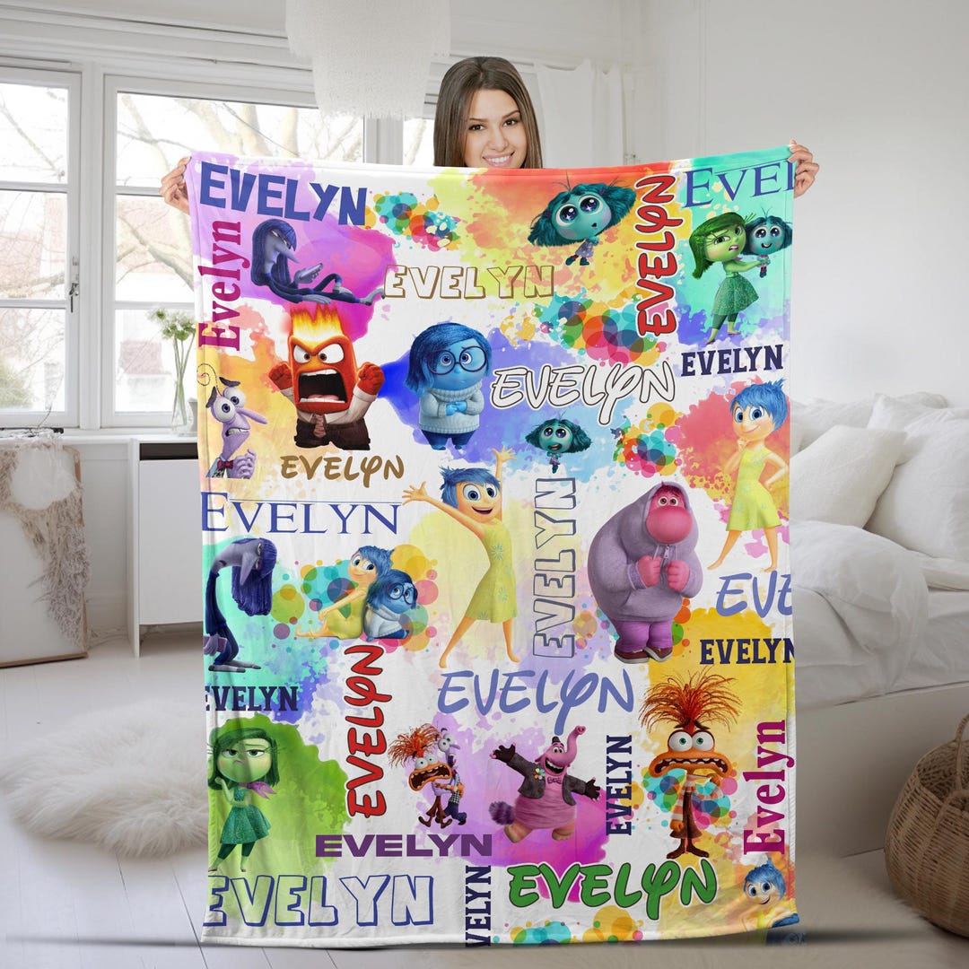 Personalized Disney Pixar Inside Out 2 Characters Blanket, Joy Disgust ...